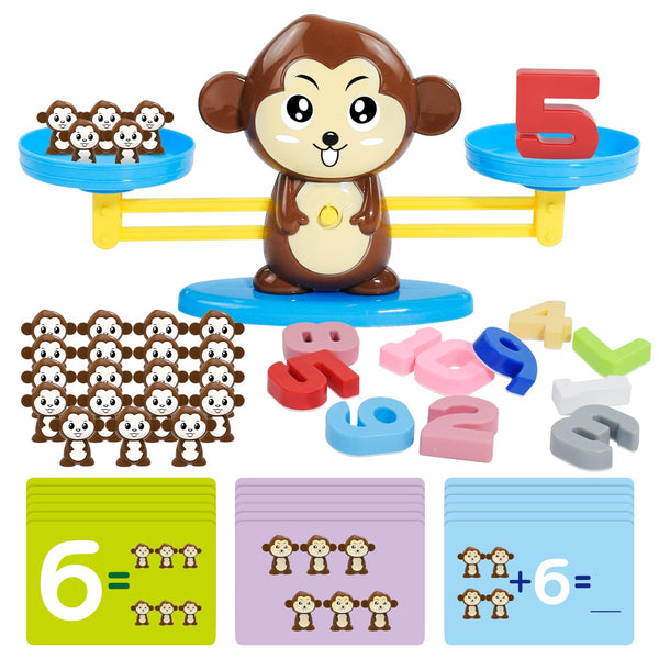 Monkey Balance Scale Math Toy for Kids — Counting & Addition Game ...